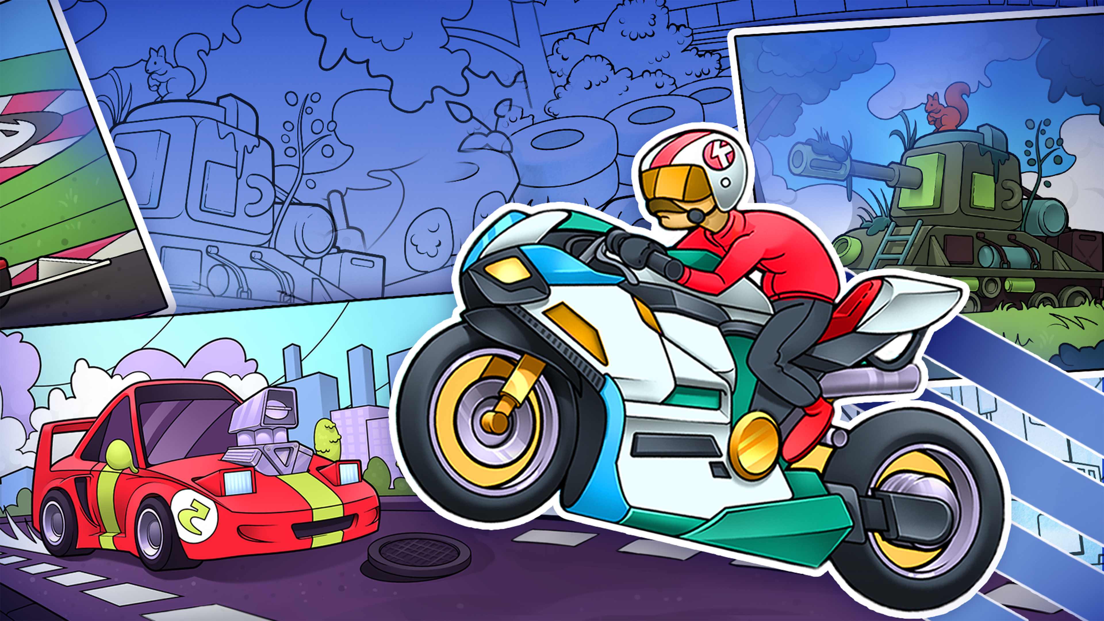 Coloring Book: Vehicles